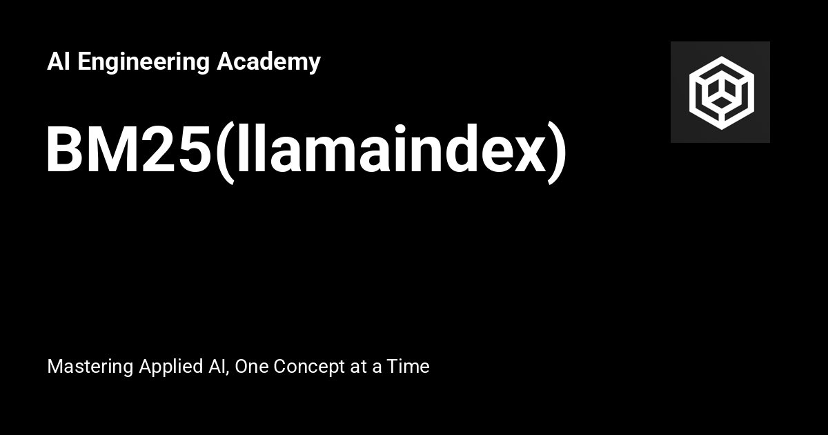 BM25(llamaindex) - AI Engineering Academy